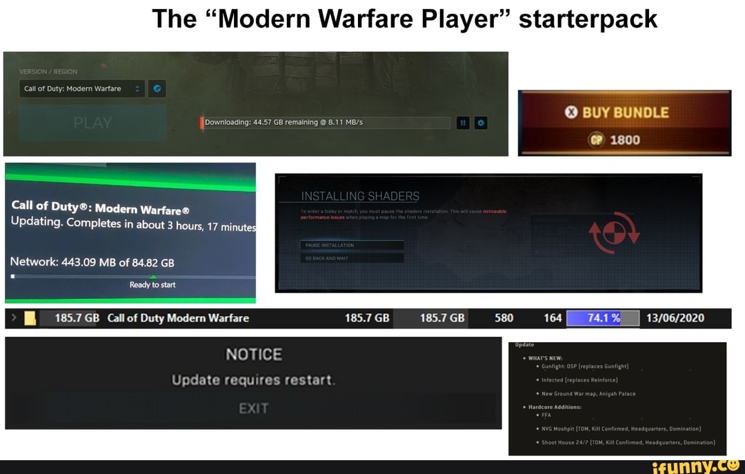The "Modern Warfare Player" starterpack Call of Duty: Modern Warfare BUY BUNDLE 1800 Downloading ...