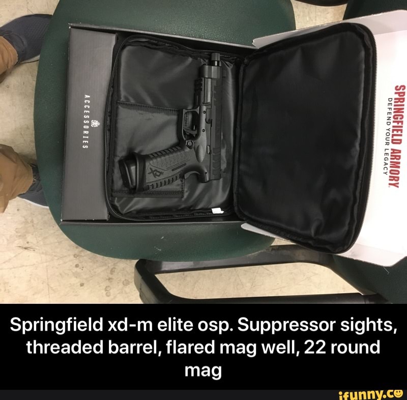 Springfield xd-m elite osp. Suppressor sights, threaded barrel, flared ...
