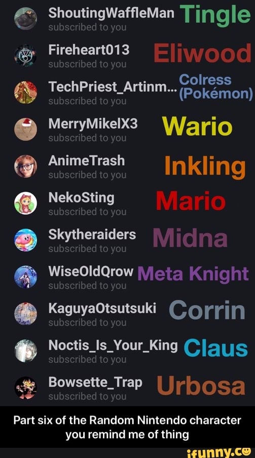 Part six of the Random Nintendo character you remind me of thing - Part ...