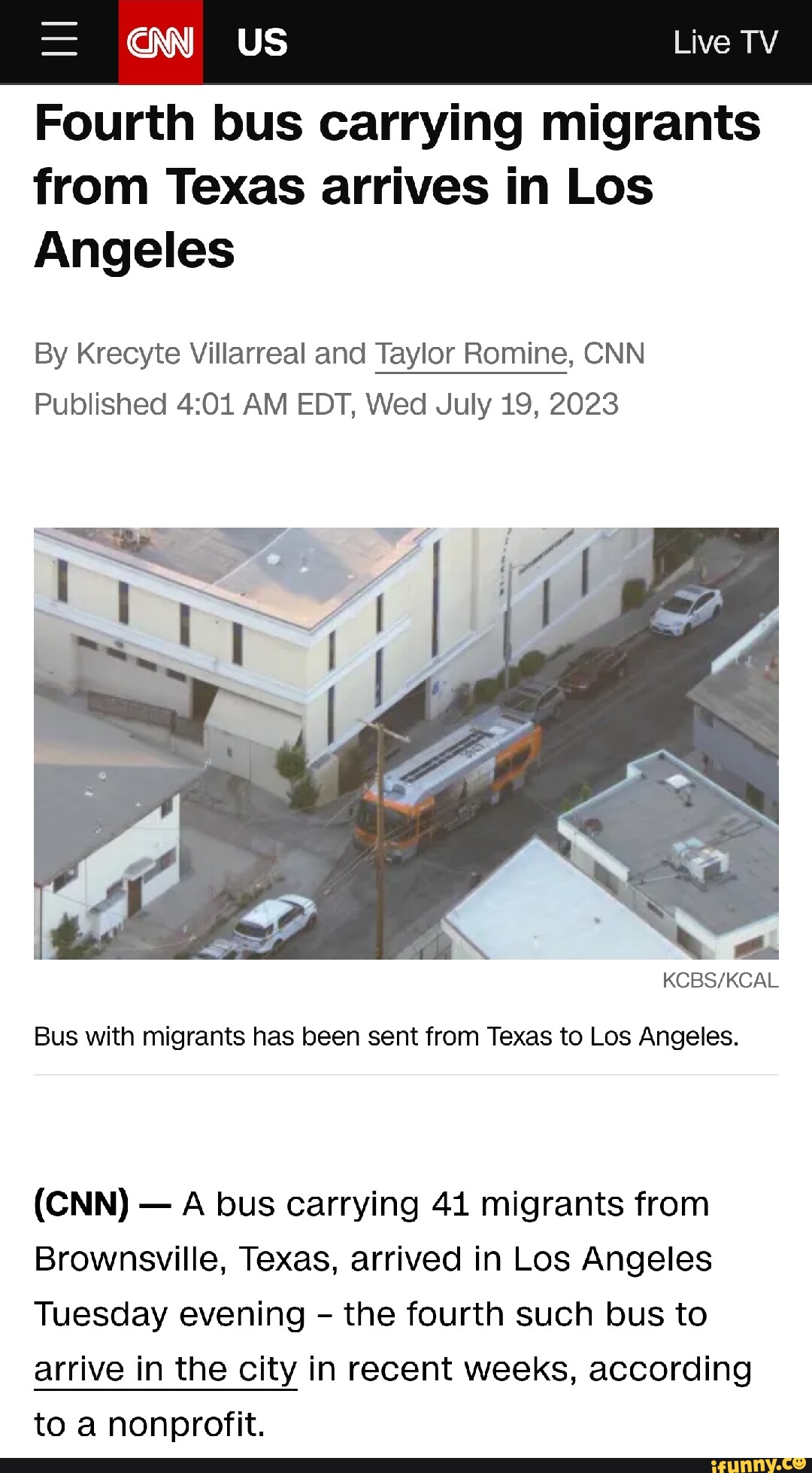 - CAN US Live TV Fourth bus carrying migrants from Texas arrives in Los ...