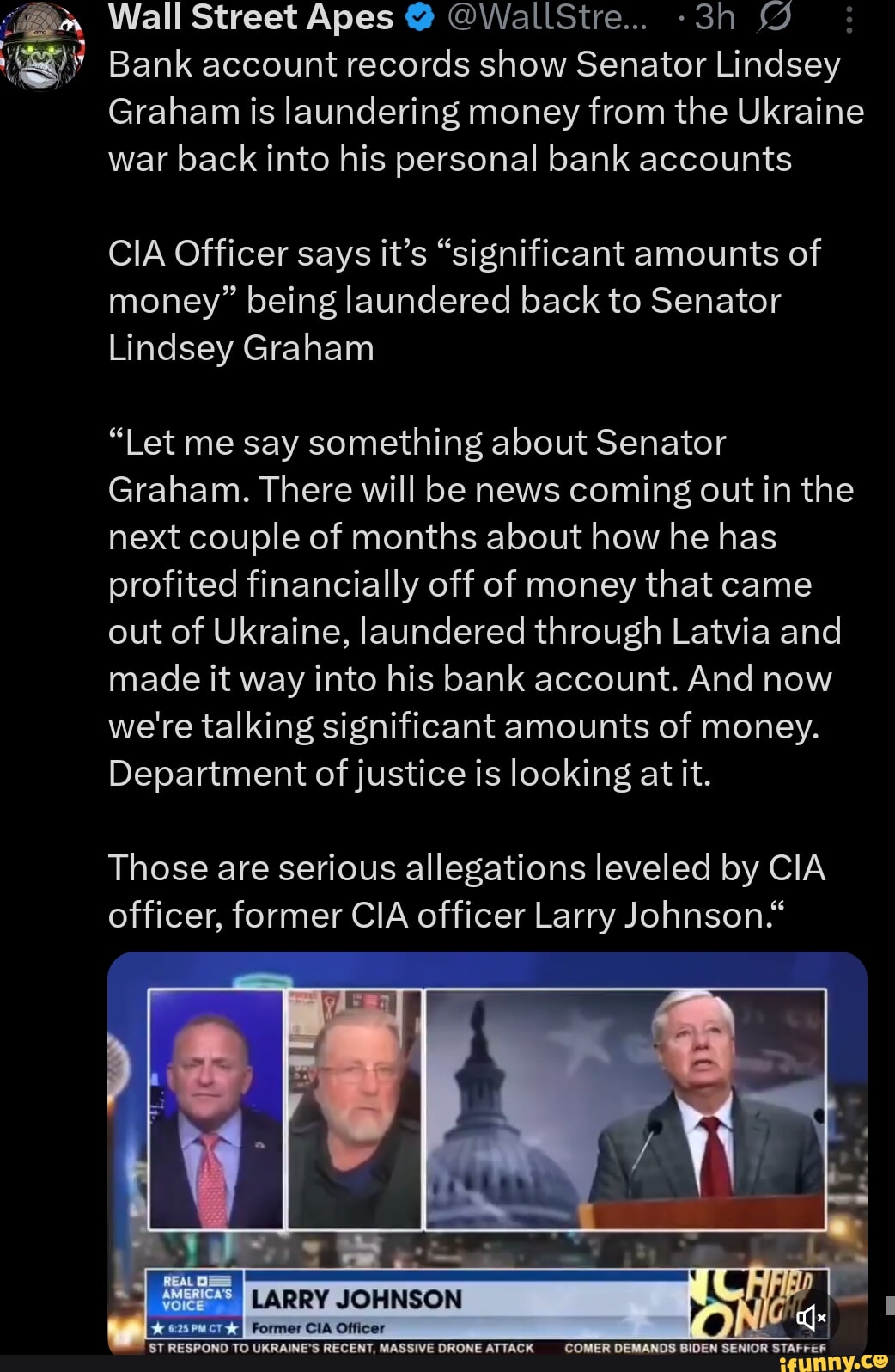 Bank account records show Senator Lindsey Wall Street Apes @ @WallStre ...