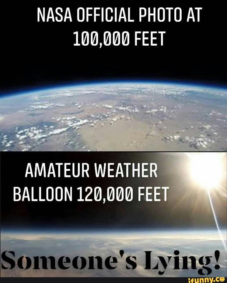 NASA OFFICIAL PHOTO AT 100,000 FEET AMATEUR WEATHER BALLOON 120,000 ...