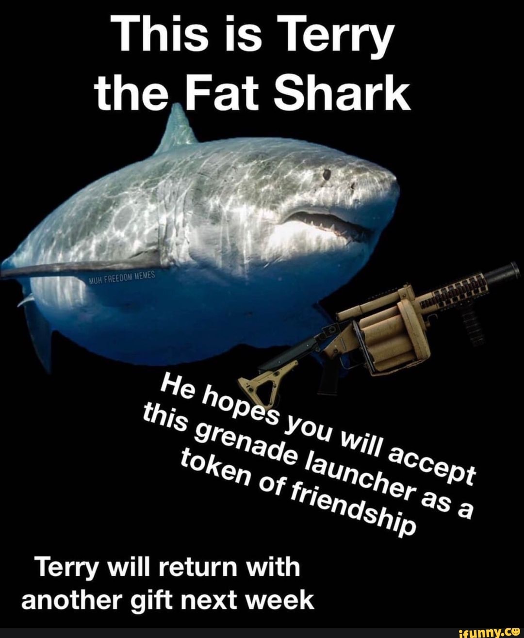 This is Terry the Fat Shark Terry will return with another gift next ...