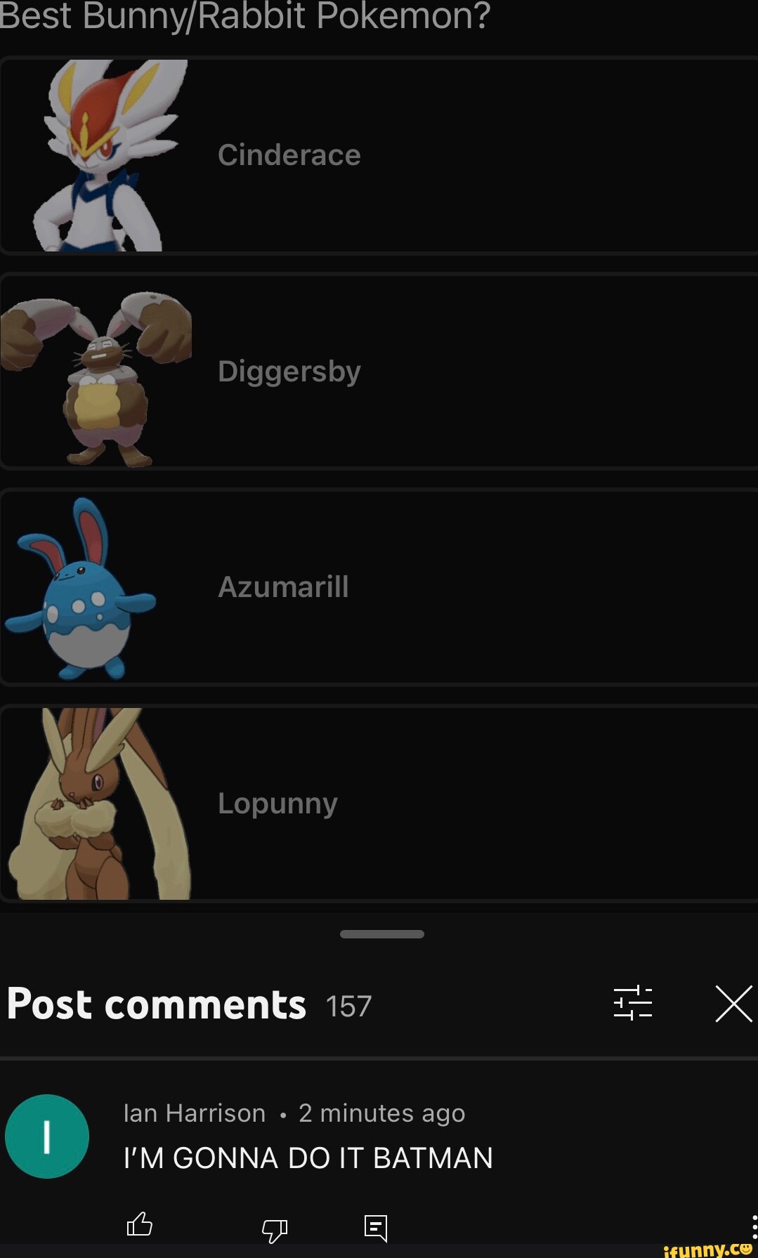 Best Pokemon? Cinderace Diggersby Azumarill Lopunny SS Post comments ...