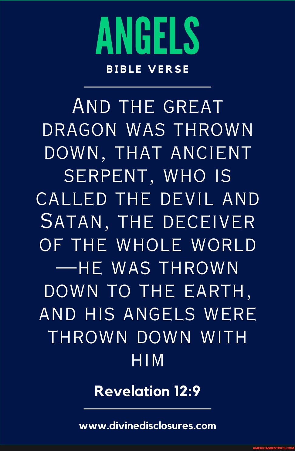 ANGELS BIBLE VERSE AND THE GREAT DRAGON WAS THROWN DOWN, THAT ANCIENT ...