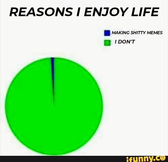 REASONS I ENJOY LIFE MAKING SHITTY MEMES y DON'T - iFunny