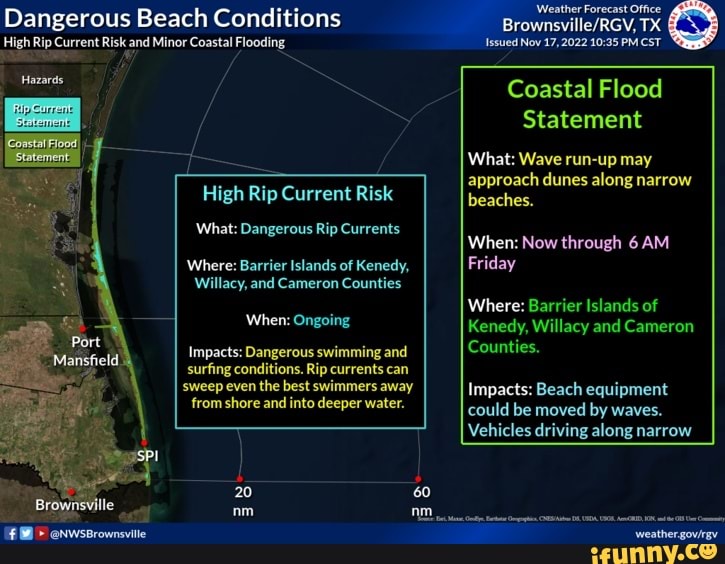 Dangerous Beach Conditions High Rip Current Risk and Minor Coastal ...