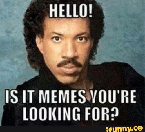 IS IT MEMES YOU'RE LOOKING FOR? - )