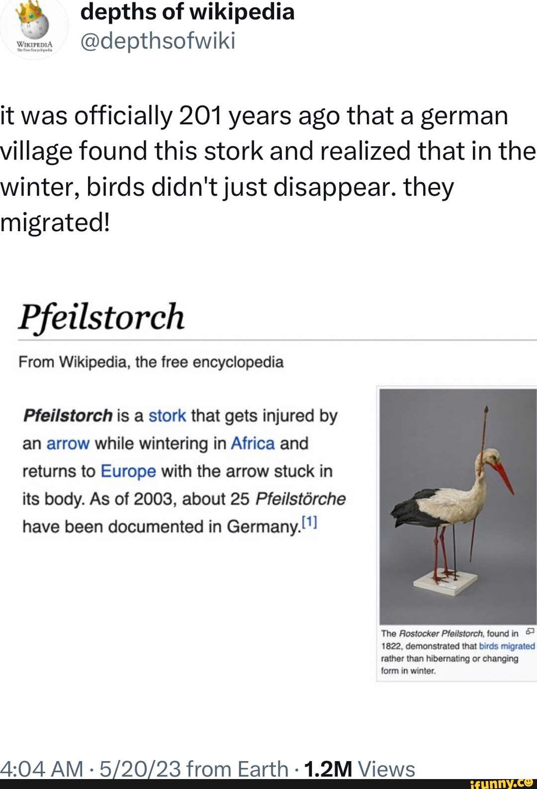 Depths of wikipedia it was officially 201 years ago that a german ...