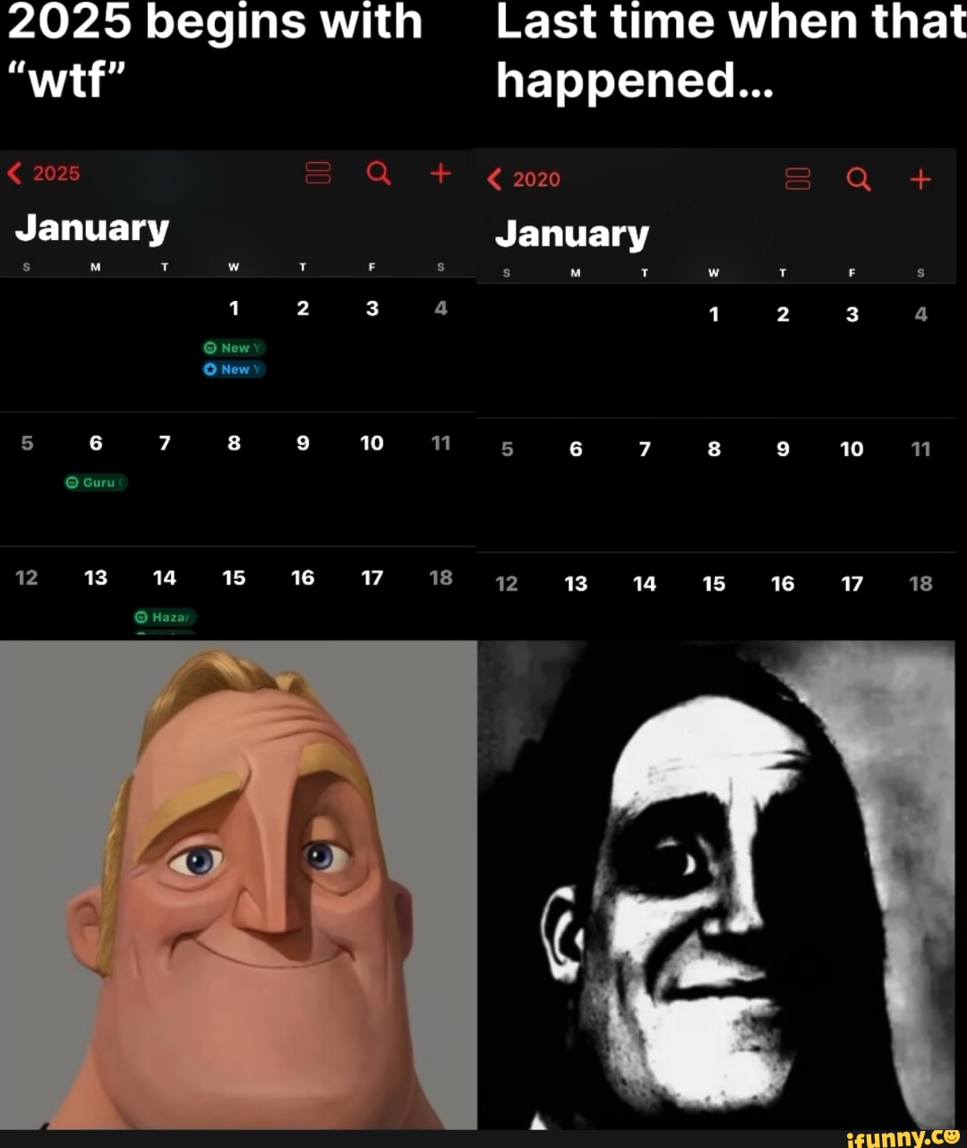 2025 begins with Last time when that happened... "wtf" 2025