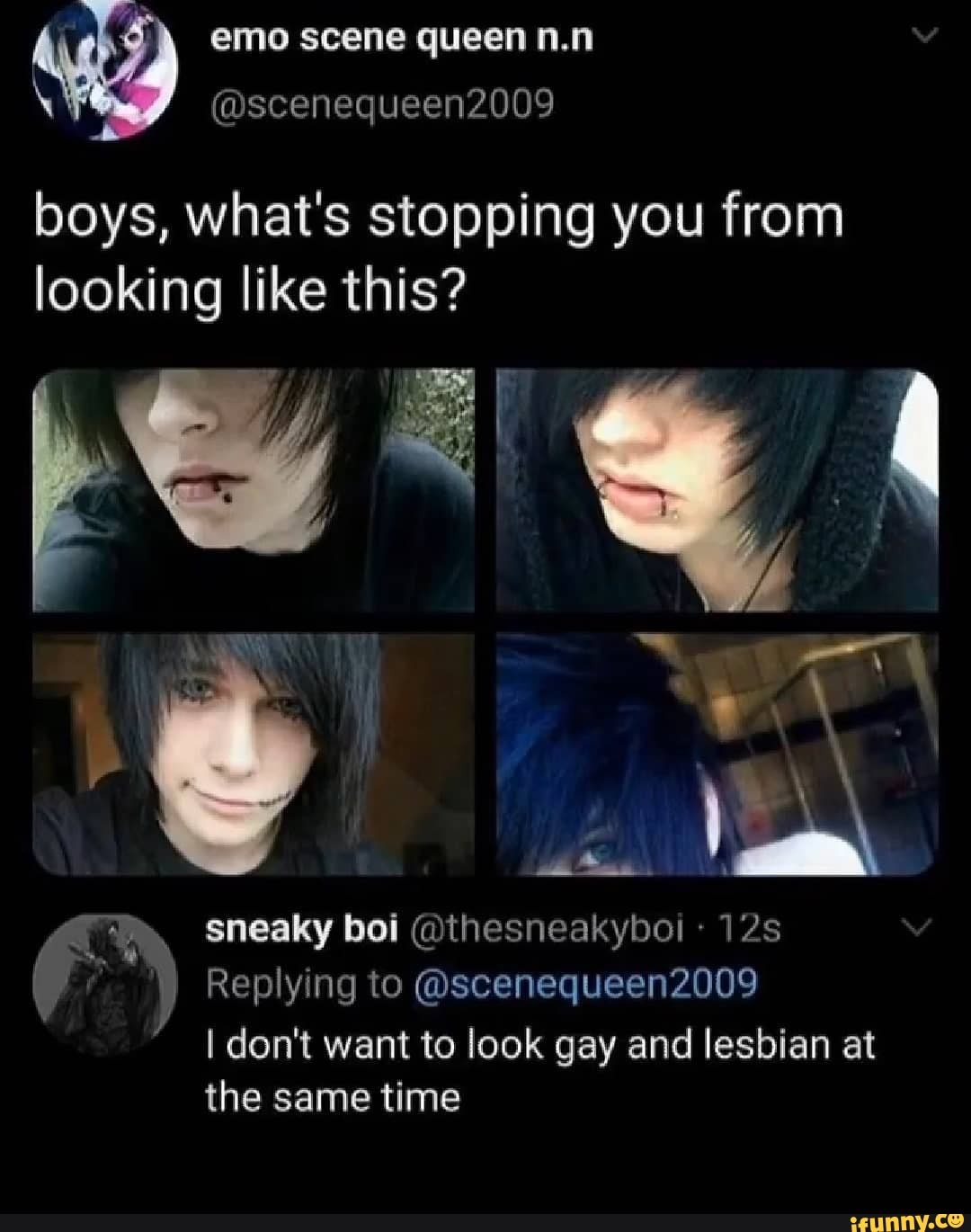 Emo scene queen n.n \ @scenequeen2009 boys, what's stopping you from ...