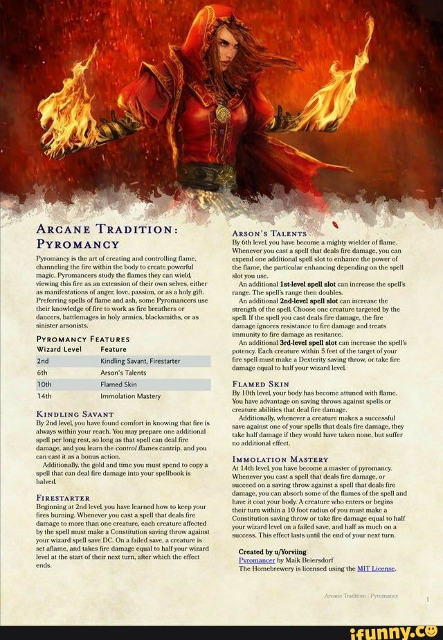 ARCANE TRADITION: PYROMANCY Pyromancy isthe art of ereating and ...