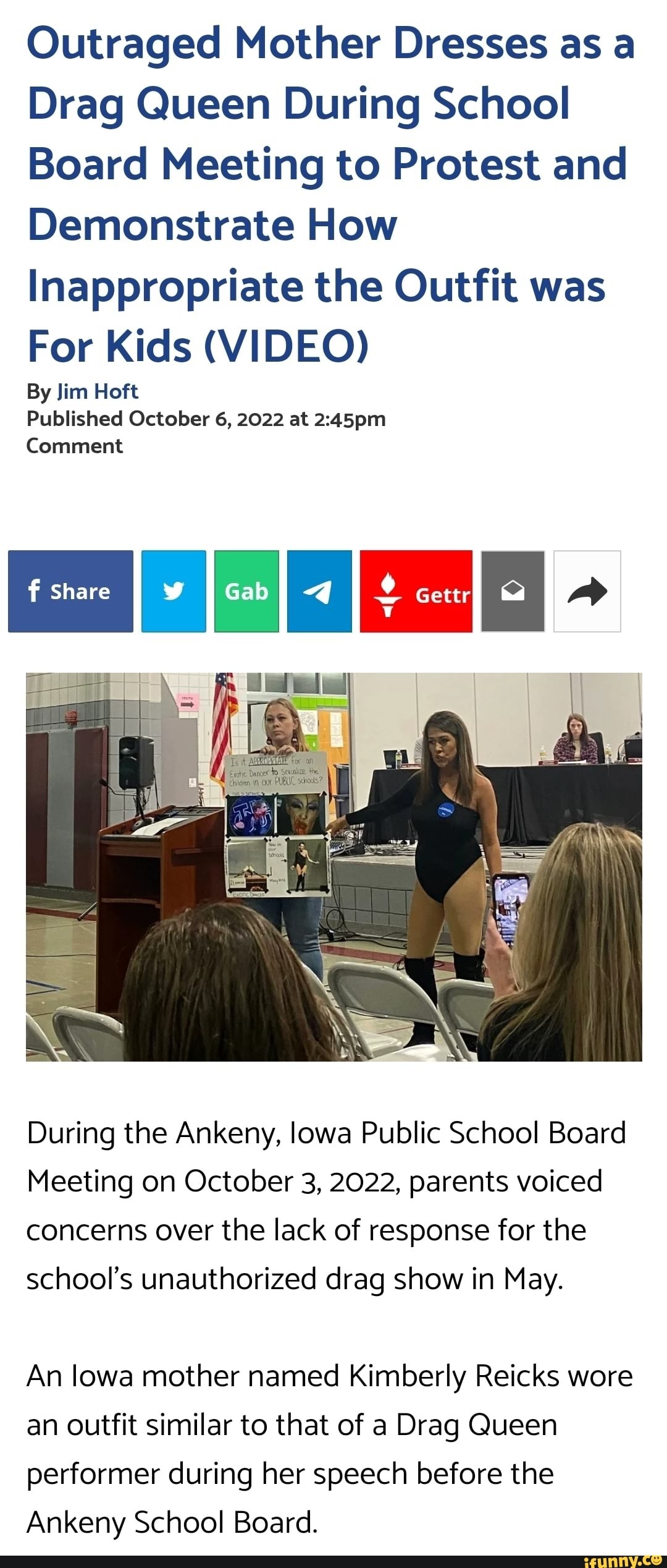 Outraged Mother Dresses as a Drag Queen During School Board Meeting to ...