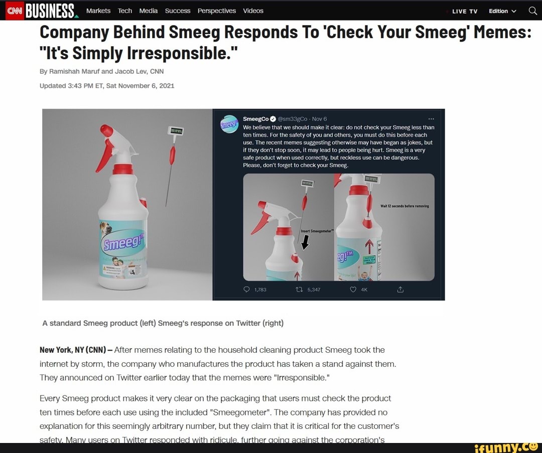 LIVE TV Company Behind Smeeg Responds To 'Check Your Smeeg' Memes: "It ...