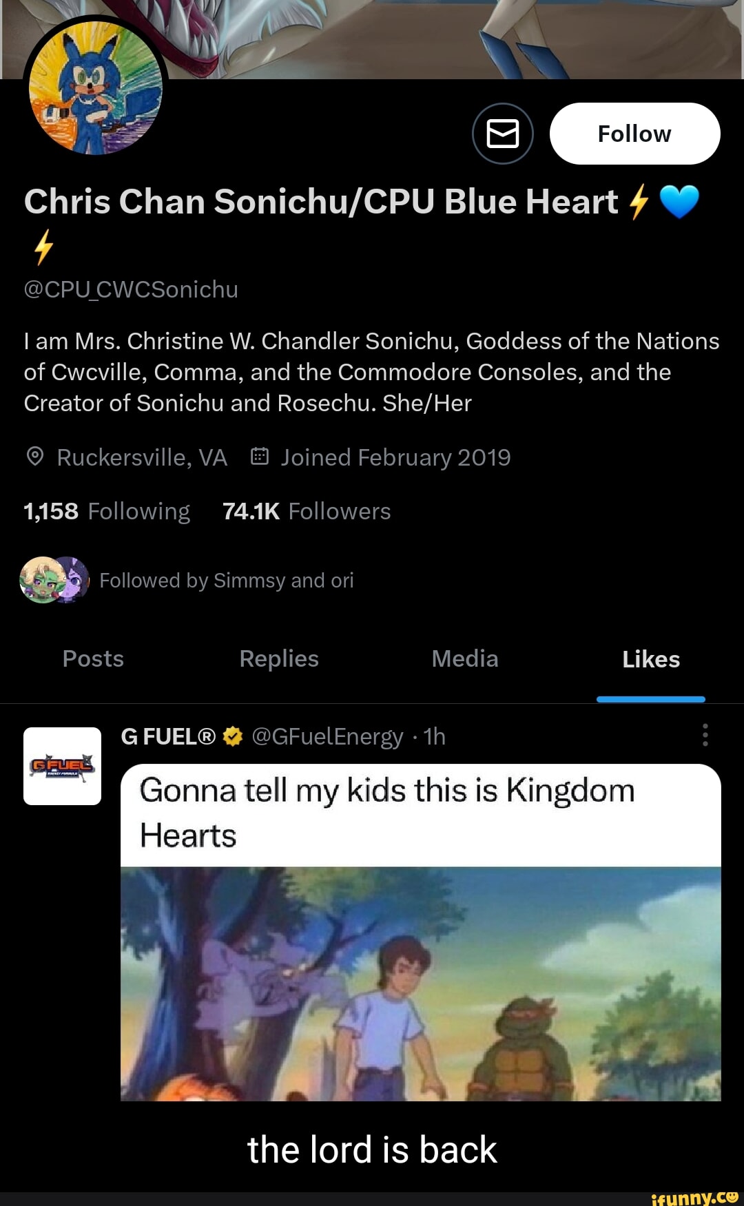 Follow Chris Chan Blue Heart 4 4 CPU CWCSonichu lam Mrs. Christine W ...