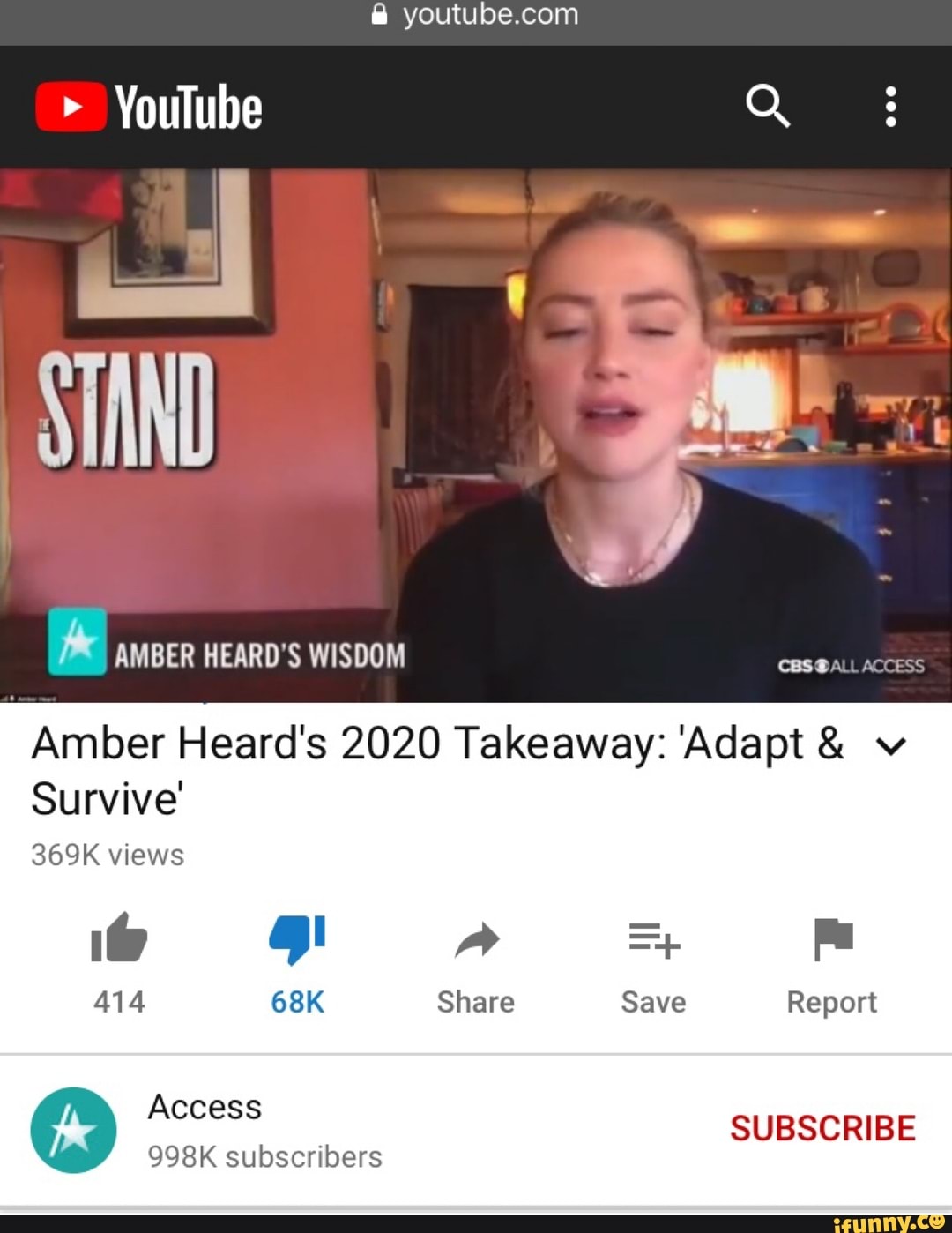 YouTube STAND AMBER HEARD'S WISDOM Amber Heard's 2020 Takeaway: 'Adapt ...