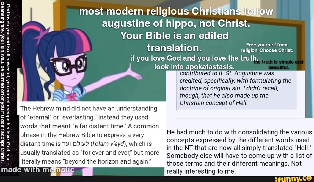 Most. modern religious Cf follow augustine of hippo, not Christ. Your ...