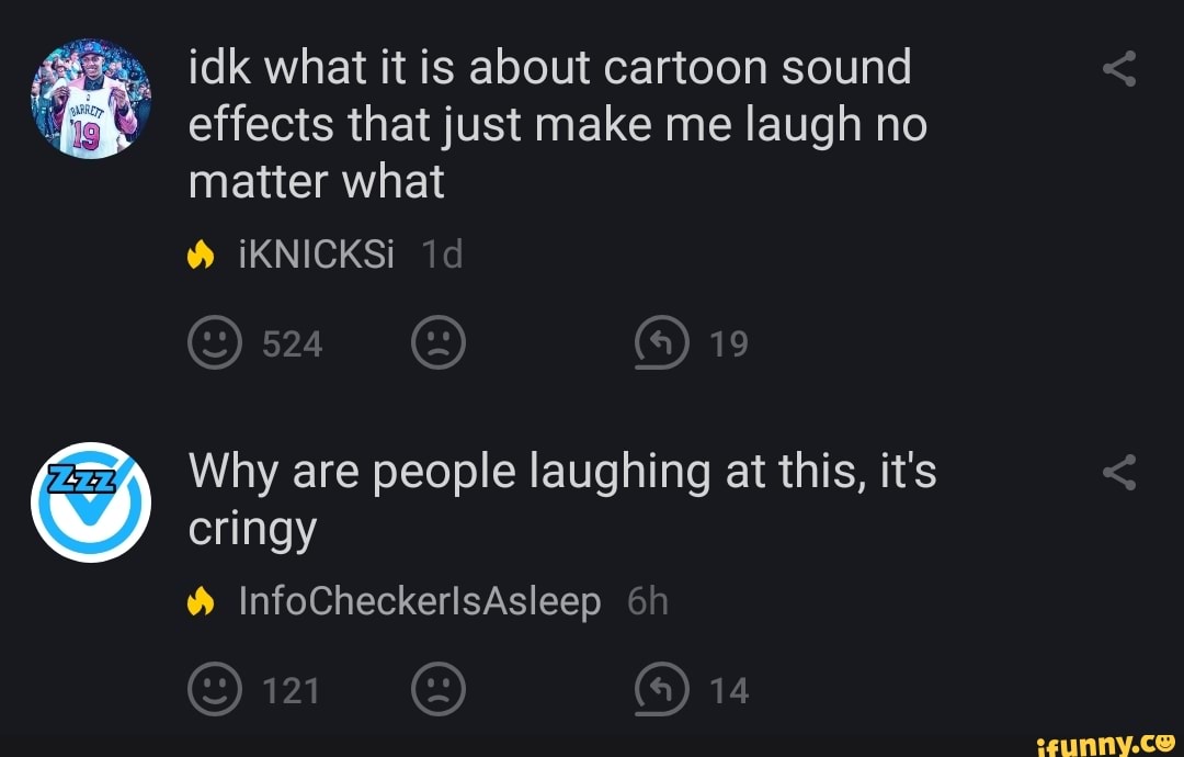 Idk what it is about cartoon sound effects that just make me laugh no ...