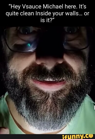 "Hey Vsauce Michael here. It's quite clean Inside your walls... or is ...