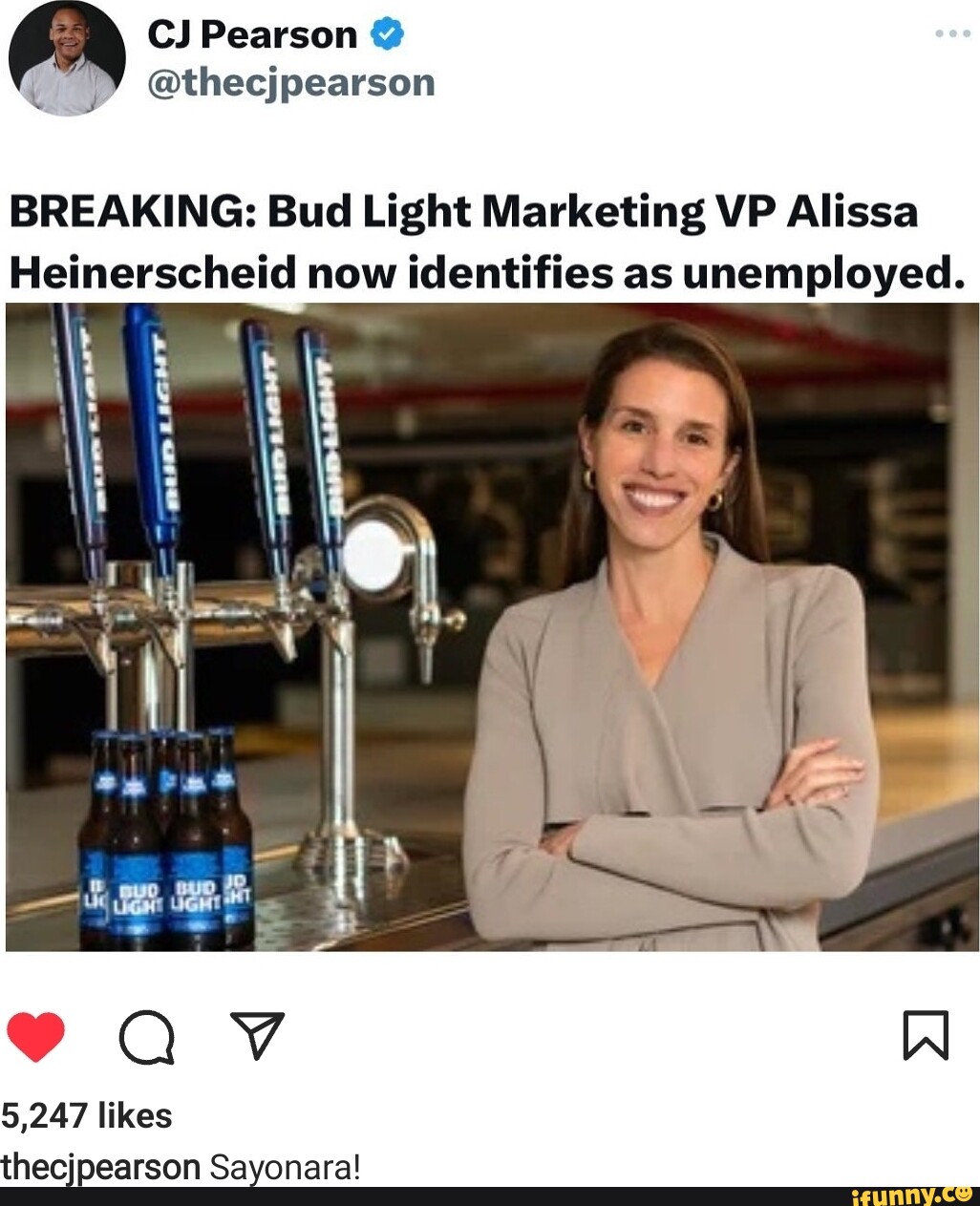 BREAKING: Bud Light Marketing VP Alissa Heinerscheid now identifies as ...