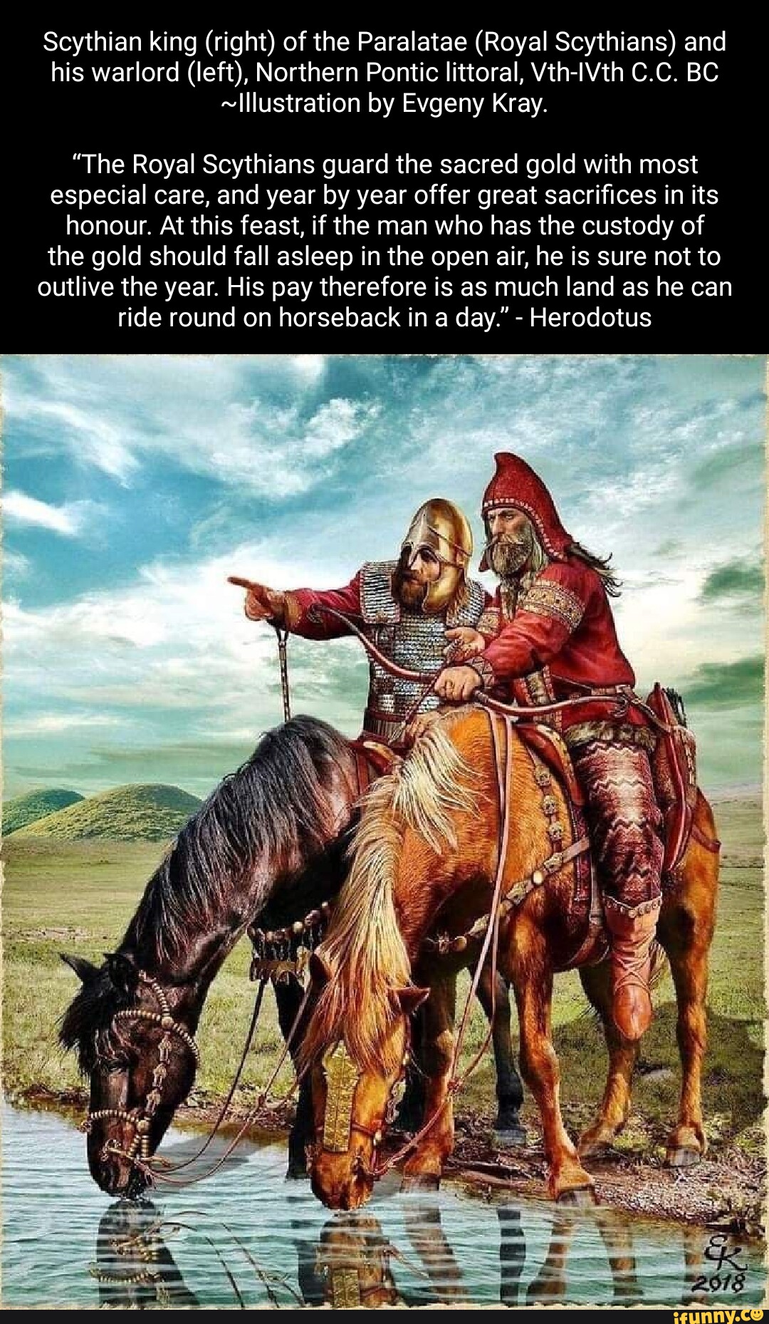 Scythian king (right) of the Paralatae (Royal Scythians) and his ...