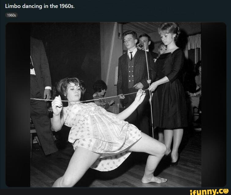Limbo dancing in the 1960s. - iFunny