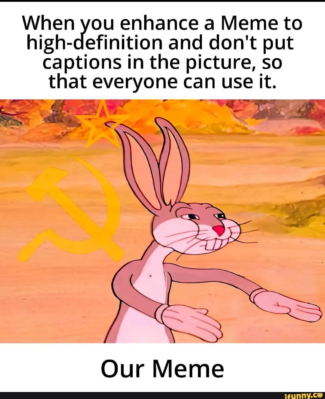 When you enhance a Meme to high-definition and don't put captions in ...