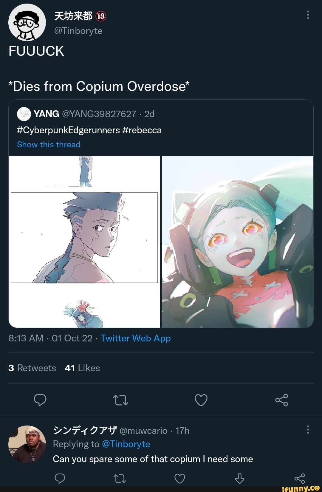 @Tinboryte FUUUCK "Dies from Copium Overdose* YANG @YANG39827627 - # ...