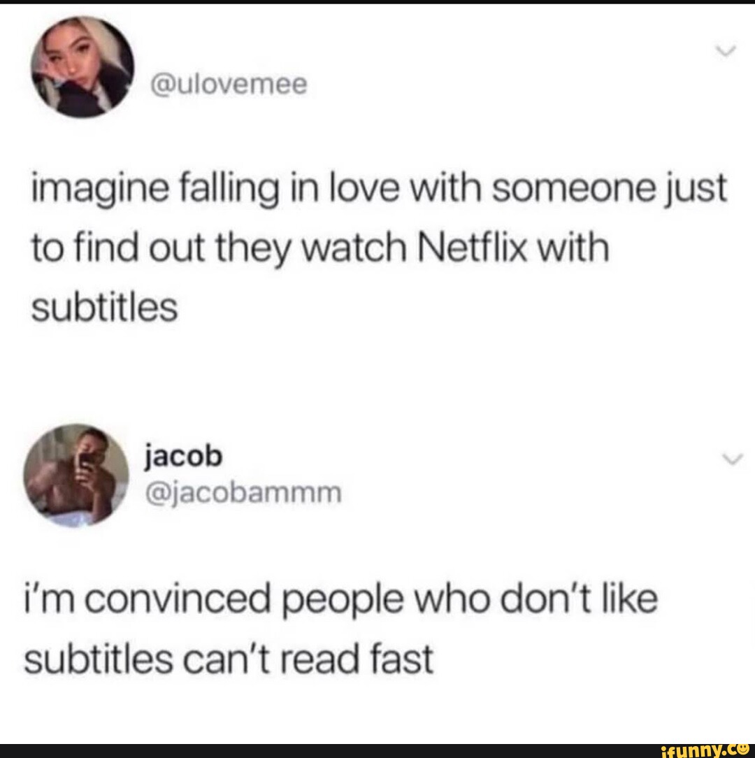 Imagine falling in love with someone just to find out they watch ...