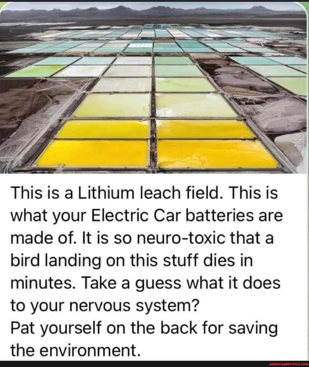 I This is a Lithium leach field. This is what your Electric Car ...