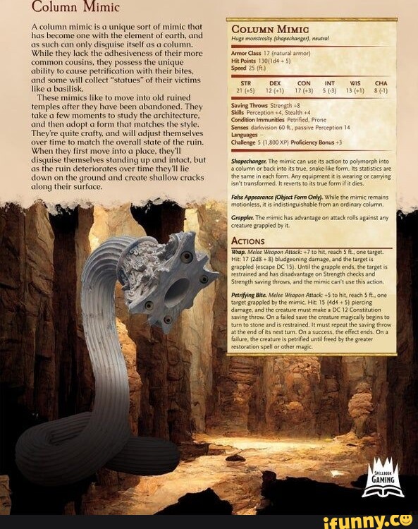 Column Mimic A column mimic is unique sort of mimic that hhas become ...