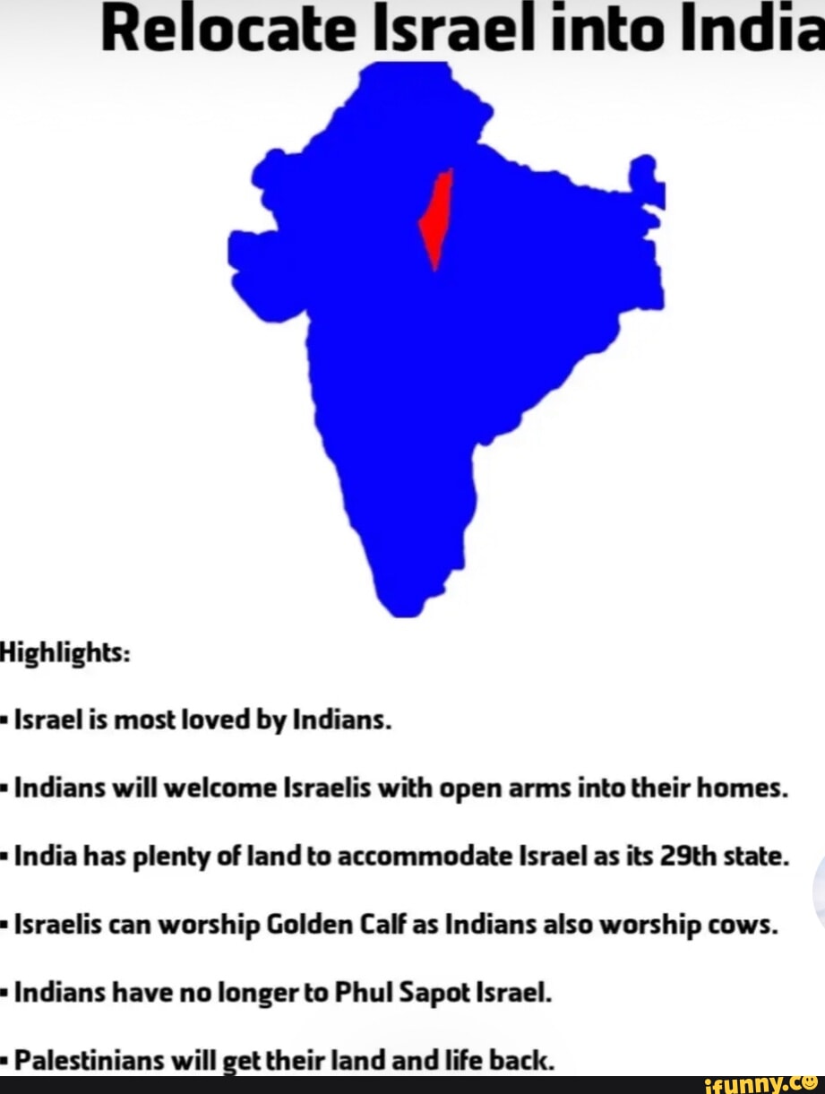 Relocate Israel into India Highlights: Israel is most loved by Indians ...