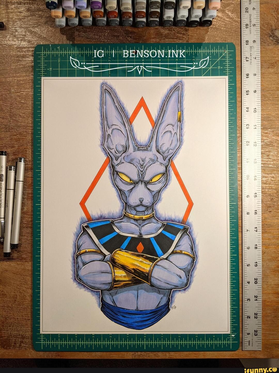 Lord Beerus from Dragon Ball Super in my style. Made with Copic markers ...