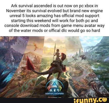 Ark survival ascended is out now on pe xbox in November its survival ...