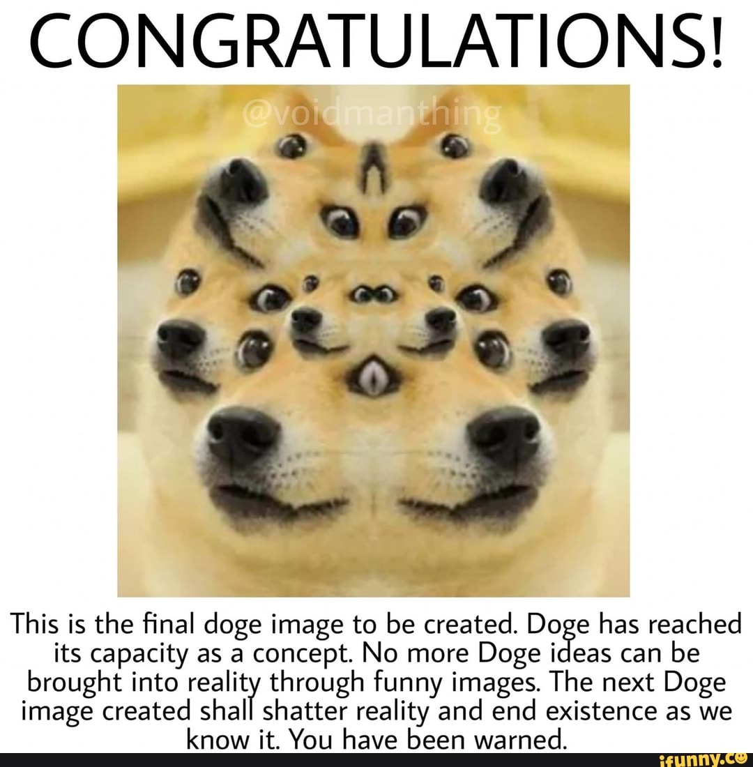 CONGRATULATIONS! This is the final doge image to be created. Doge has ...