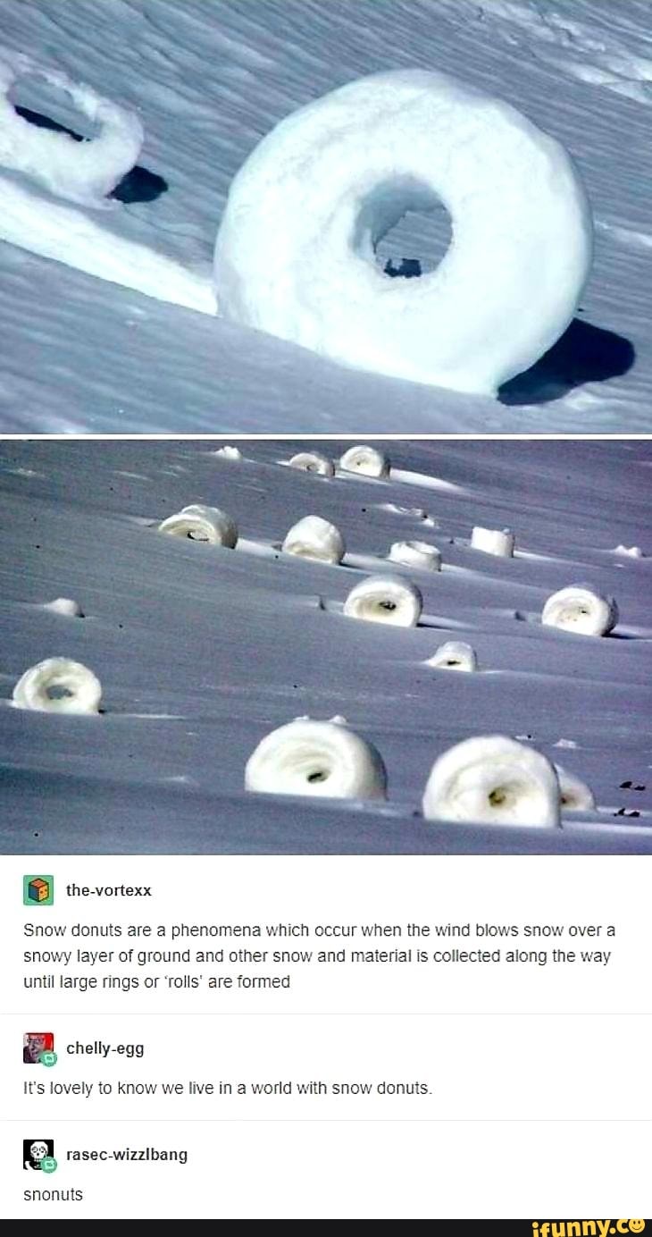 The-vortexx Snow donuts are a phenomena which occur when the wind blows ...