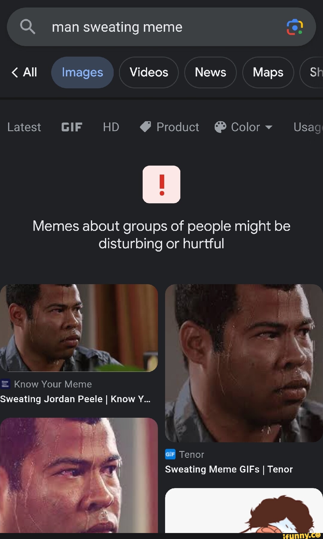 Man sweating meme All Images Videos News Maps Sh Product Color Usag ...