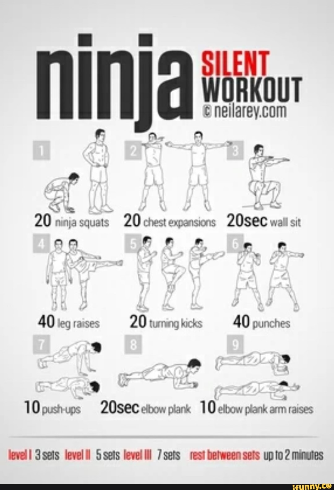 SILENT WORKOUT 20: ya squats 20 chest expansions 20sec wall sit AA r e ...