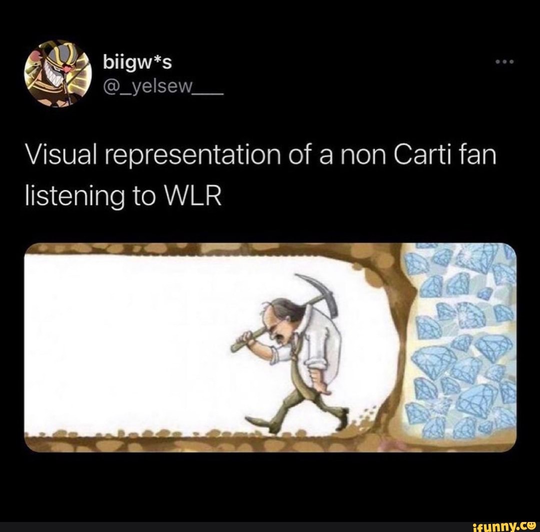 Biigw*s Visual representation of anon Carti fan listening to WLR - iFunny