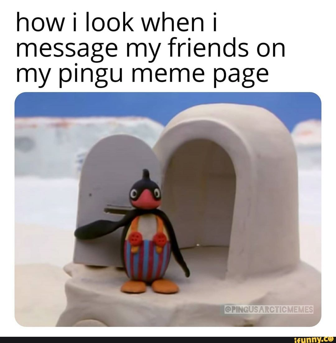 How look when message my friends on my pingu meme page - iFunny