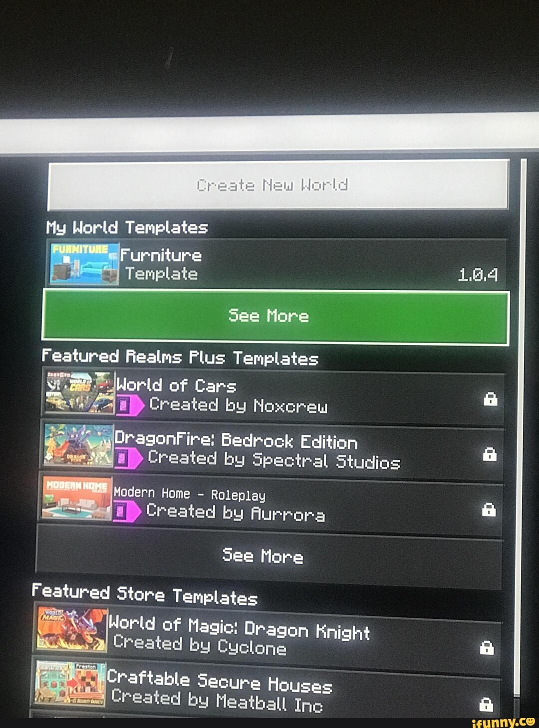 Create New My World Templates Furniture Template Featured Realms Plus ...