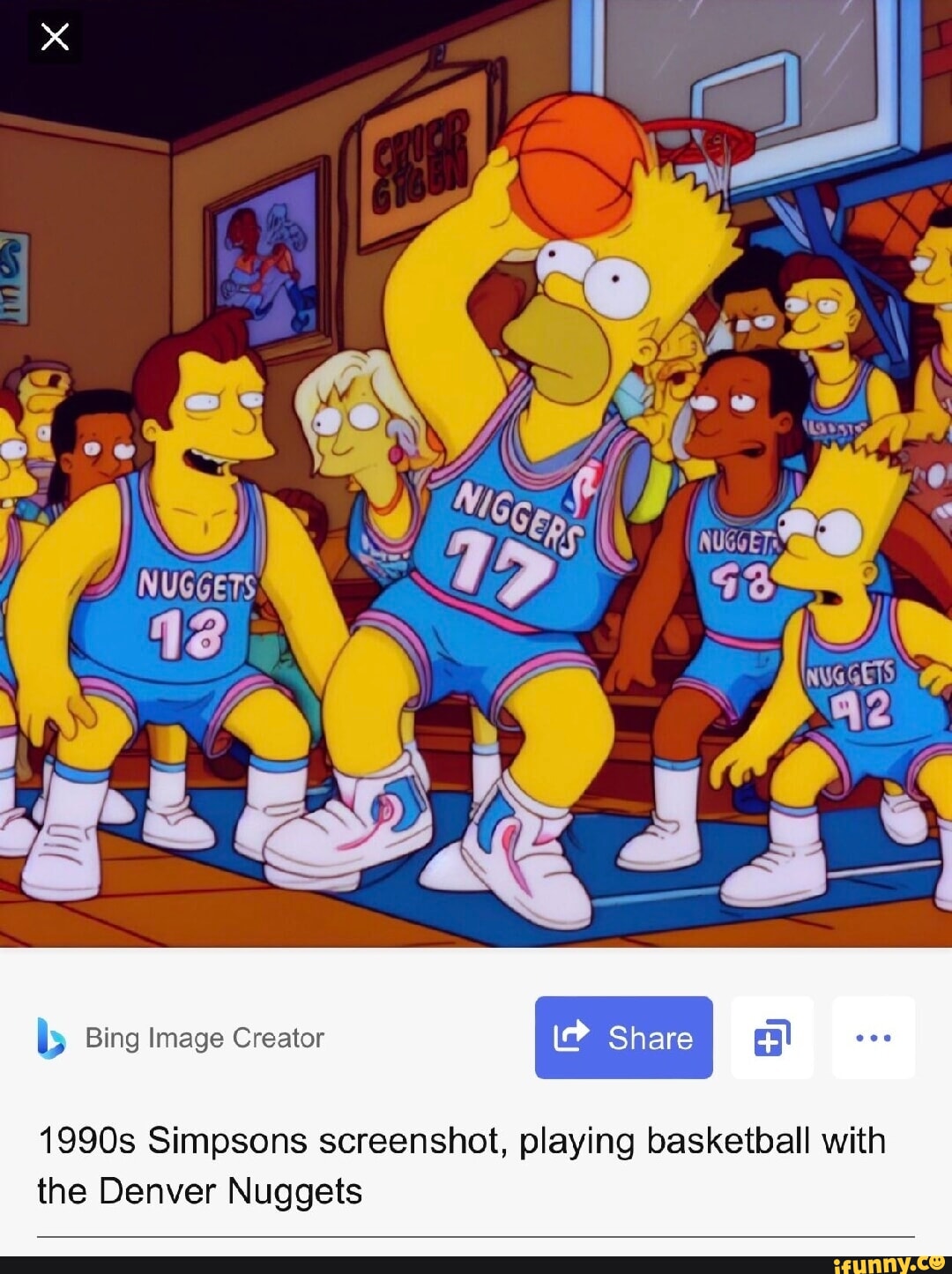 Bing Image Creator Share 1990s Simpsons screenshot, playing basketball ...