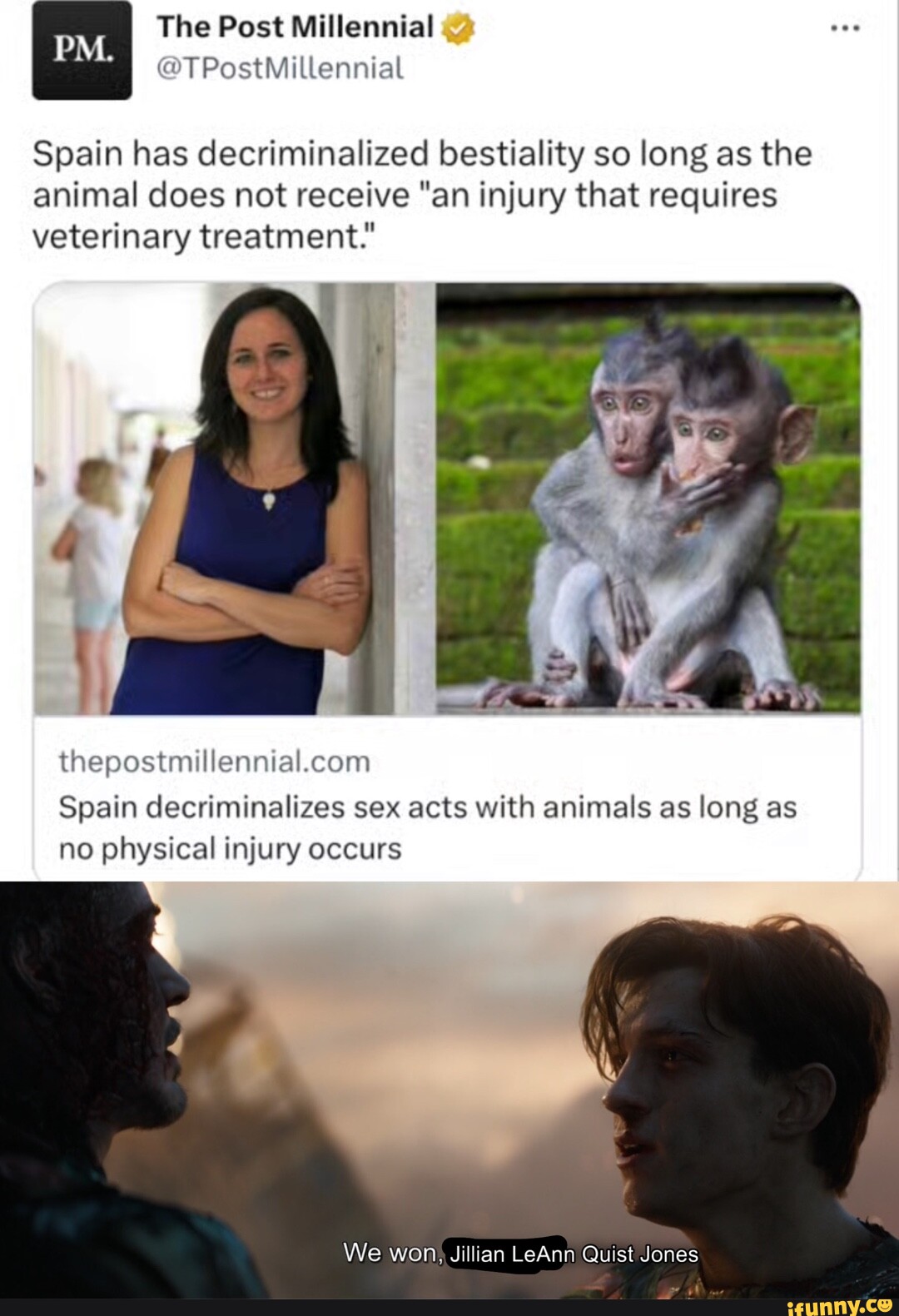 Spain has decriminalized bestiality so long as the animal does not ...