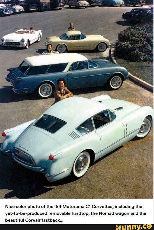 Nice color photo of the '54 Motorama Corvettes, including the yet-to-be ...