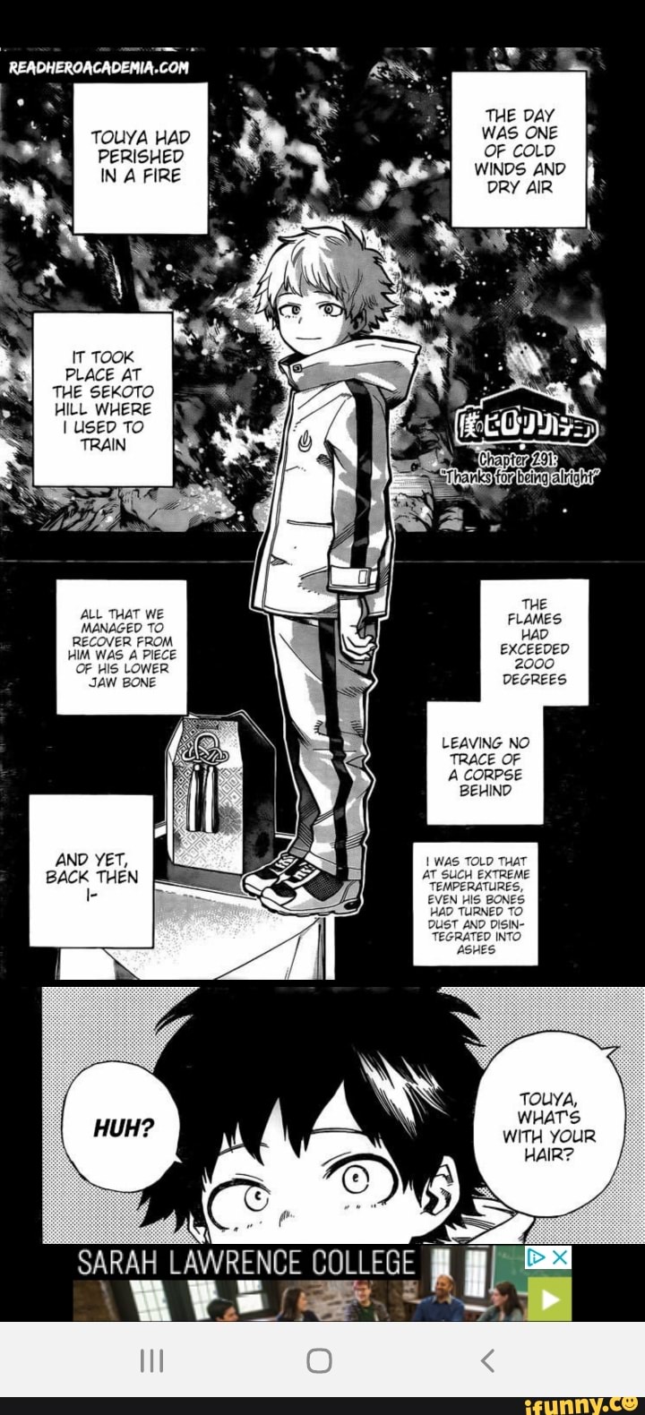 THE DAY TOUYA HAD WAS ONE PERISHED IN FIRE OF COLD WINDS AND AIR THE ...