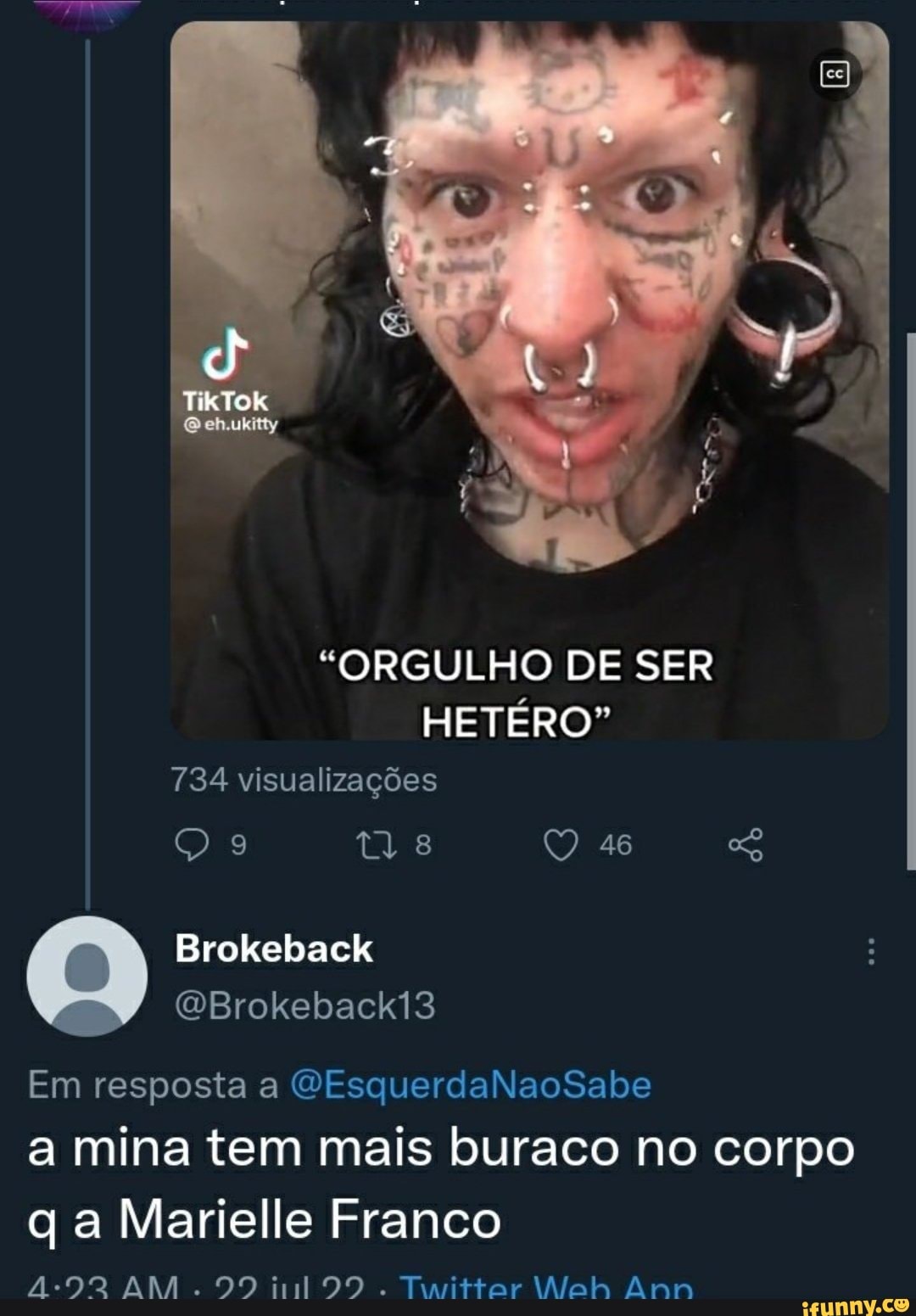 TikTok eh.ukitty "ORGULHO DE SER HETERO" 734 visualizações Brokeback ...