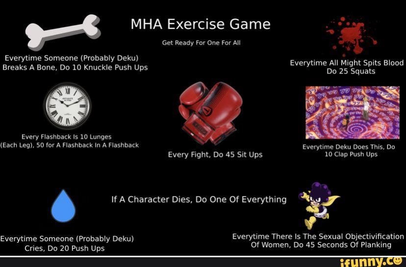 MHA Exercise Game Get Ready For One For All me Someone (Probably Deku ...