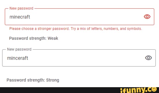 New password minecraft Please choose a stronger password. Try a mix of ...