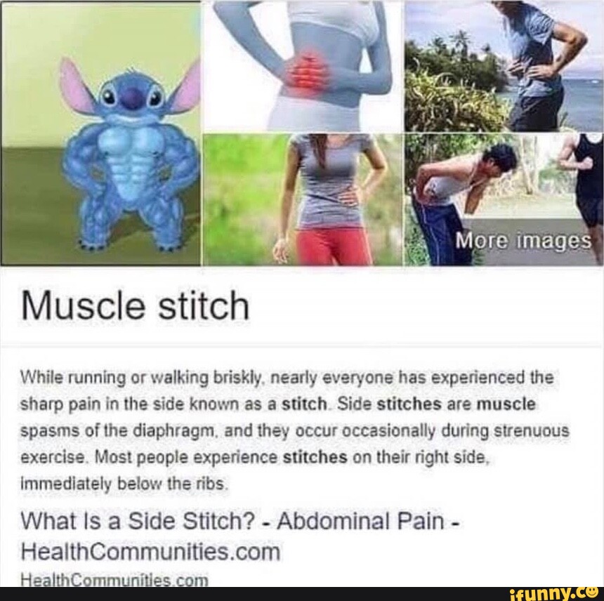 More images Muscle stitch While running or walking briskly, nearly ...