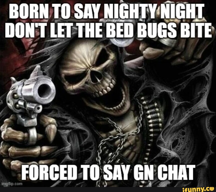 BORN TO SAY NIGHTY NIGHT DON'T LET THE BED BUGS BITE FORCED SAY GN CHAT ...